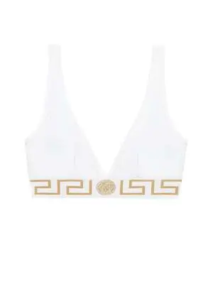 Versace Cotton Jersey Triangle Bralette - White