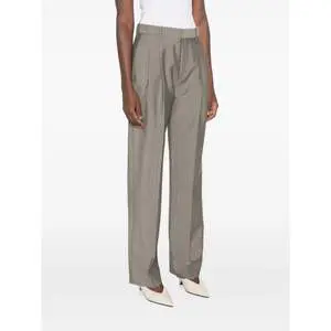 Victoria Beckham Grey Trousers Straight Trousers