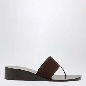 JUDE High-heel Suede Flip-flops - Brown