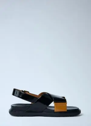 Marni Fussbett Leather Sandals - Black
