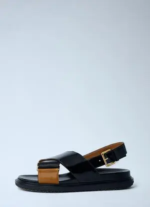 Marni Fussbett Leather Sandals - Black