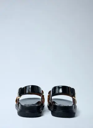 Marni Fussbett Leather Sandals - Black