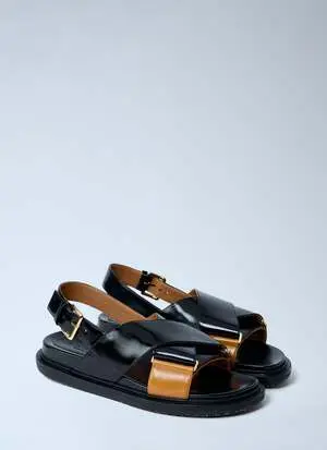 Marni Fussbett Leather Sandals - Black