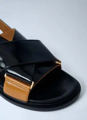 Marni Fussbett Leather Sandals - Black