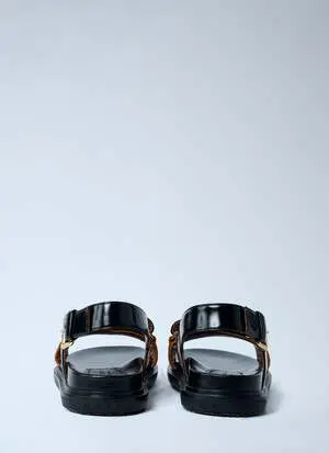 Marni Fussbett Leather Sandals - Black