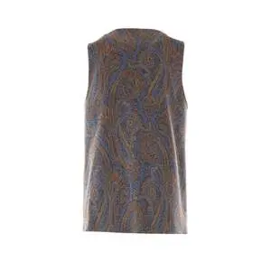 Etro Jacquard Cotton Blend Vest With Paisley Pattern