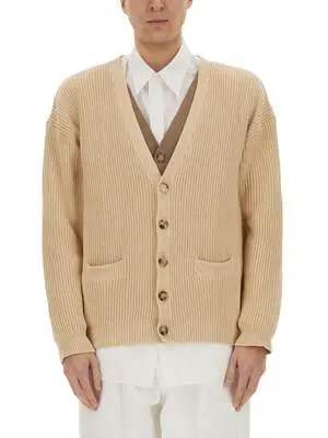 Moschino Organic Cotton Blend Cardigan - Cream