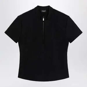 Gucci Gg Jacquard Jersey T-shirt With Half Zip - Black