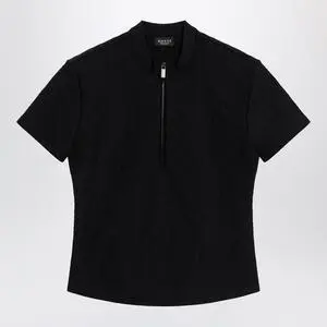 Gucci Gg Jacquard Jersey T-shirt With Half Zip - Black
