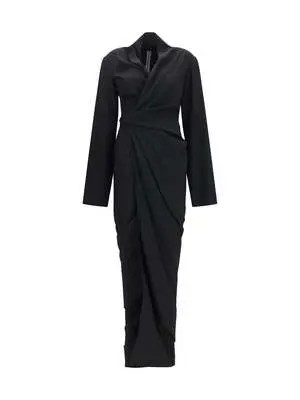 Rick Owens Draped Long Dress - Black