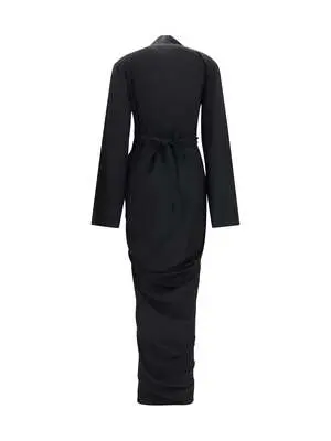 Rick Owens Draped Long Dress - Black