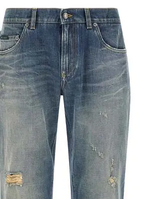 Dolce & Gabbana Destroyed Logo Jeans