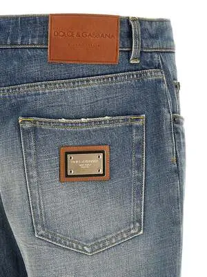 Dolce & Gabbana Destroyed Logo Jeans