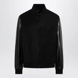 Gucci Fabric Bomber With Nappa Leather Sleeves - Black