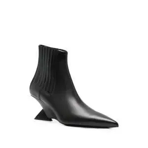 Attico Leather Wedge Heel Shoes - Black