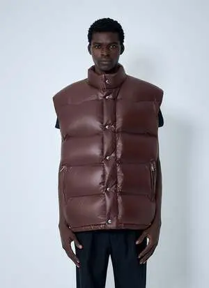 Prada Re-nylon Down Vest - Brown