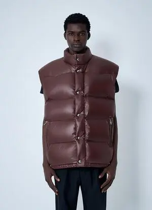 Prada Re-nylon Down Vest - Brown