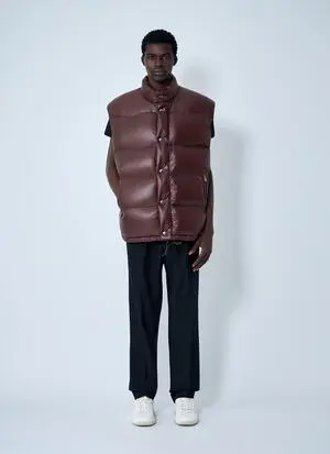 Prada Re-nylon Down Vest - Brown