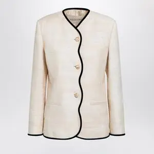 Valentino Garavani Silk And Linen Jacket - Cream