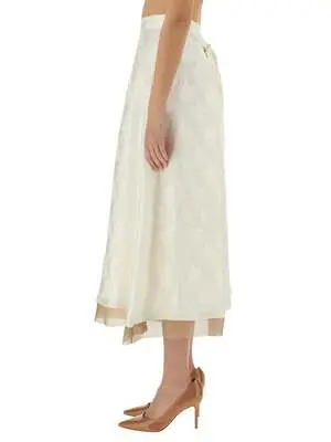 Fendi Ff Silk Skirt