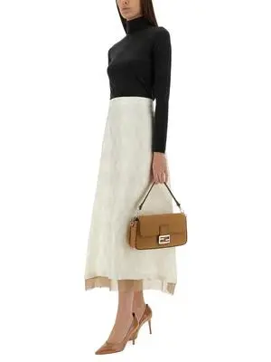 Fendi Silk Blend Skirt - Cream