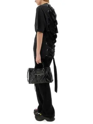Balenciaga Lace-up T-shirt - Black