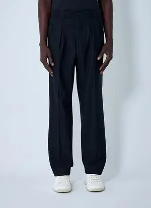 Prada Wool-blend Pinstripe Pants - Black