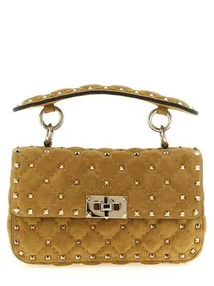 Valentino Garavani Rockstud Spike Small Shoulder Bag - Cream