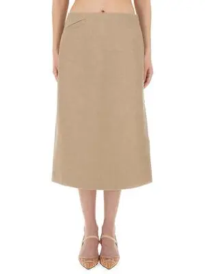 Fendi Waxed Linen Skirt - Cream