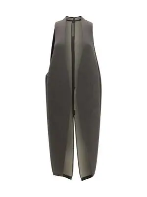 Rick Owens Long Wool And Shearling Vest - Gray