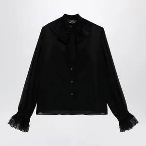 Gucci Lightweight Silk Georgette Shirt With Lace