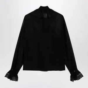 Gucci Lightweight Silk Georgette Shirt With Lace