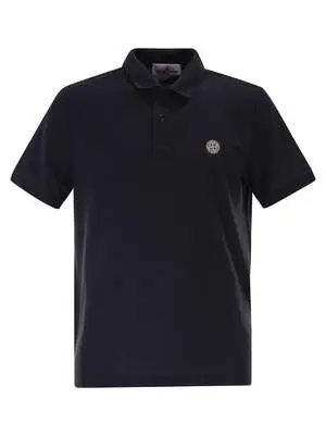 Stone Island Regular Fit Short-sleeved Polo Shirt With Compass Patch - Blue