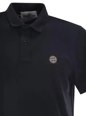 Stone Island Regular Fit Short-sleeved Polo Shirt With Compass Patch - Blue