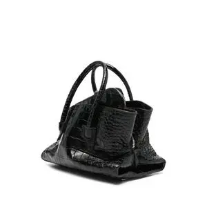 Attico Leather Tote Bag - Black