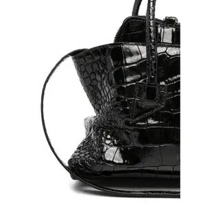 Attico Leather Tote Bag - Black