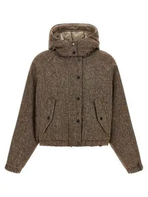 Brunello Cucinelli Donegal Tweed Down Jacket