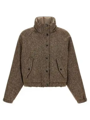 Brunello Cucinelli Donegal Tweed Down Jacket