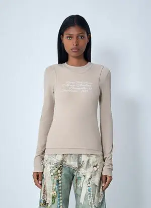 Acne Studios Logo Motif T-shirt - Cream