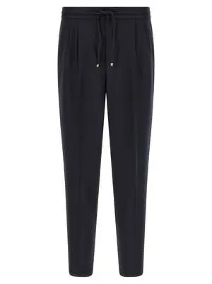 Brunello Cucinelli Wool Flannel Pants - Blue