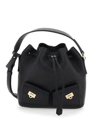 SALVATORE FERRAGAMO FERRAGAMO Grained Leather Bucket Bag