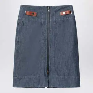Fendi Chambray Denim Skirt - Blue