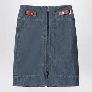 Fendi Chambray Denim Skirt - Blue