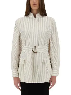 Fendi Cotton And Silk Blouson - Cream