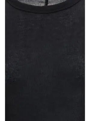 Rick Owens Ribbed Knit Long-sleeve Top - Black