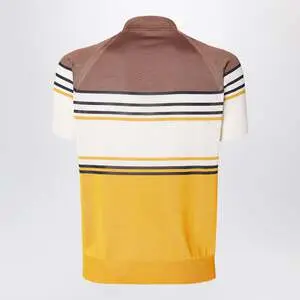 Fendi Multicoloured Striped Viscose Polo Shirt