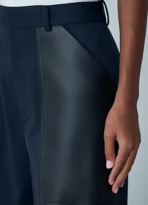 Bottega Veneta Compact Wool And Cotton Twill Pants - Blue