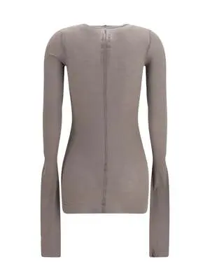 Rick Owens Long-sleeve Ribbed Knit Top - Gray