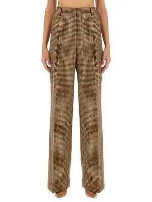 Dries Van Noten Wool Check Pattern Trousers