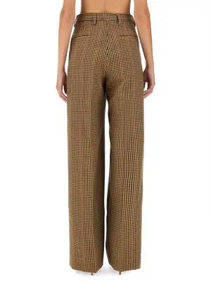 Dries Van Noten Wool Check Pattern Trousers